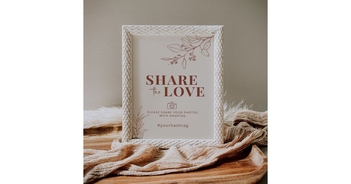 Share The Love Wedding Sign | Zazzle