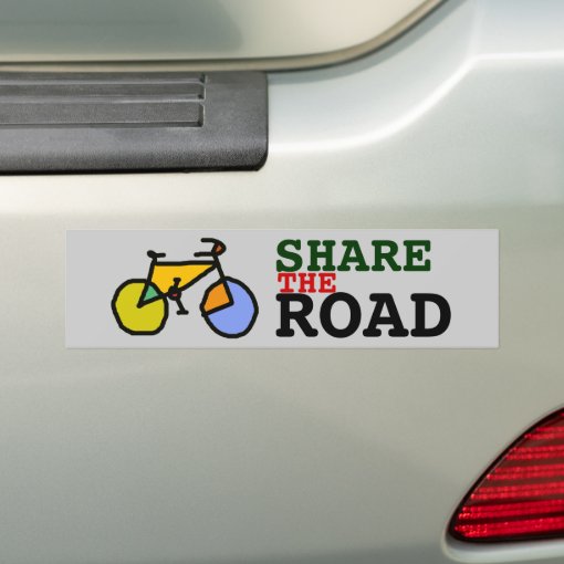 Share the road ~ bike / bicycle bumper sticker | Zazzle