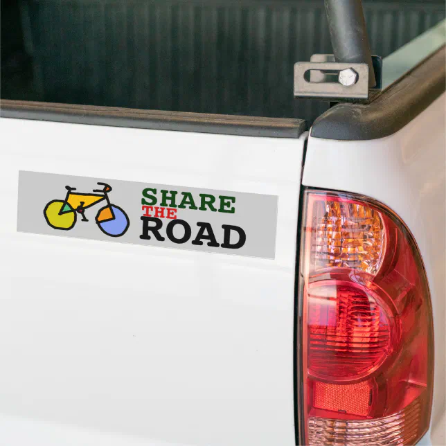Share the road ~ bike / bicycle bumper sticker | Zazzle