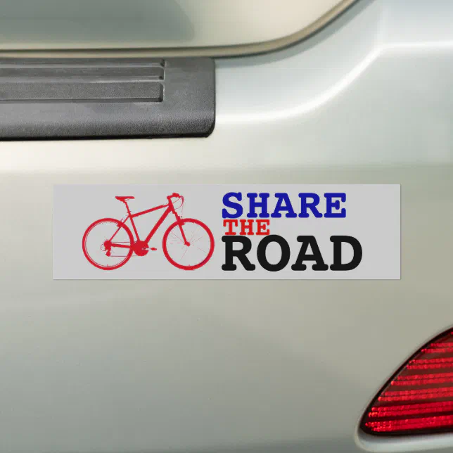 share the road ~ biking bumper sticker | Zazzle