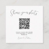 Share your Shots Photo Album QR Code Wedding Enclosure Card | Zazzle