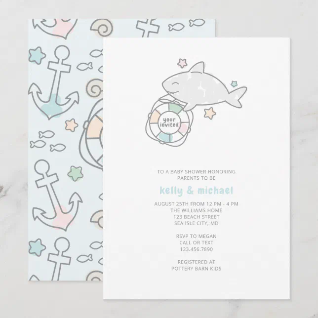 Shark Ahoy Invitation | Zazzle