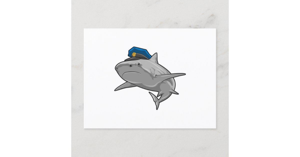 Shark as Police officer Police Postcard | Zazzle