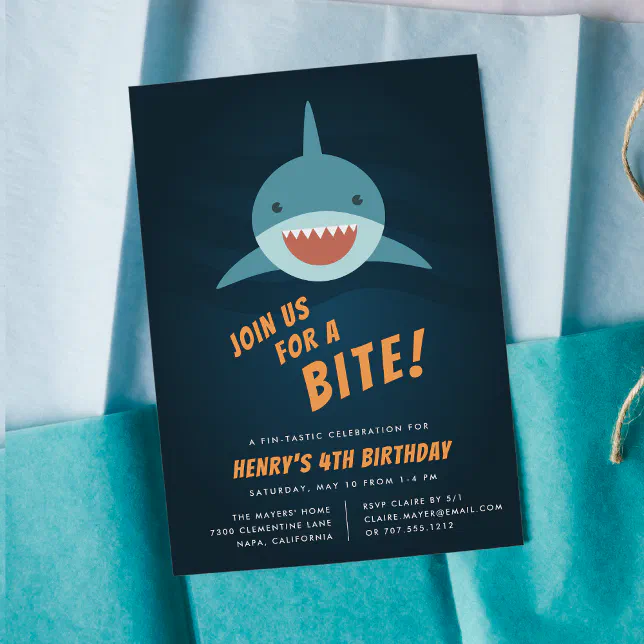Shark Bait Birthday Party Invitation | Zazzle