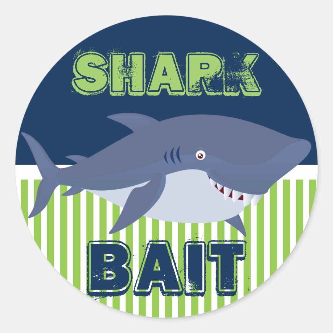 Shark Bait Classic Round Sticker | Zazzle