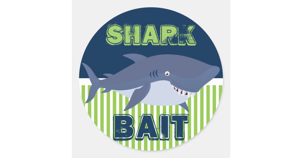 Shark Bait Classic Round Sticker | Zazzle