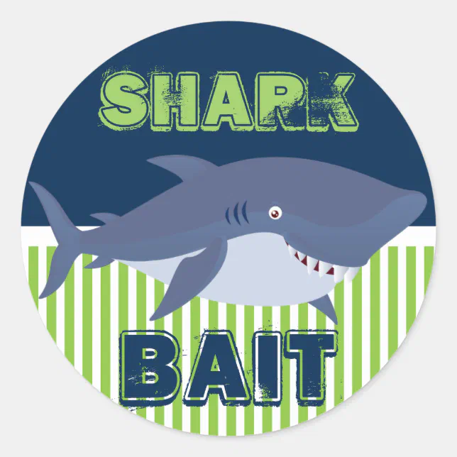 Shark Bait Classic Round Sticker | Zazzle