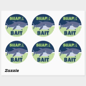 Shark Bait Classic Round Sticker | Zazzle