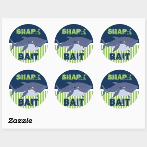 Shark Bait Classic Round Sticker | Zazzle