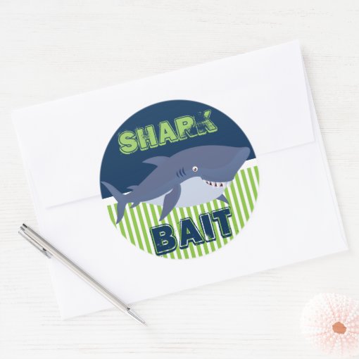 Shark Bait Classic Round Sticker | Zazzle