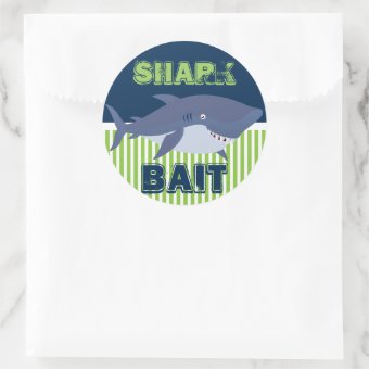 Shark Bait Classic Round Sticker | Zazzle