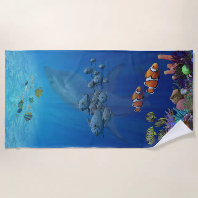 Shark beach towel | Zazzle