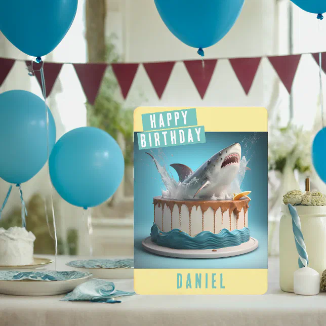 Shark Birthday Card | Zazzle