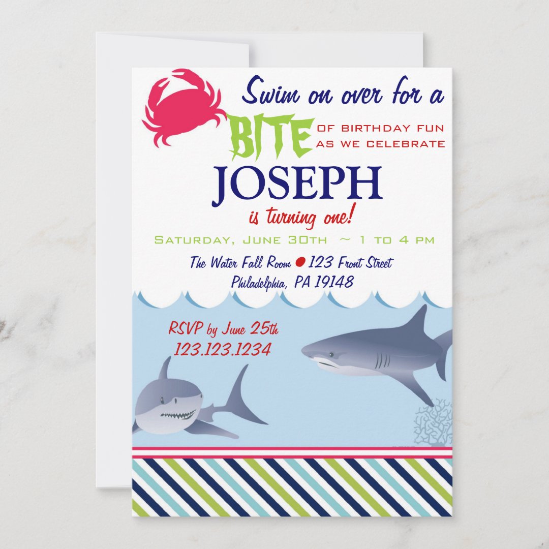 Shark Birthday Invitation | Zazzle