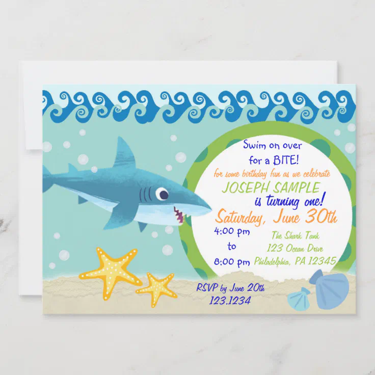 Shark Birthday Invitation | Zazzle