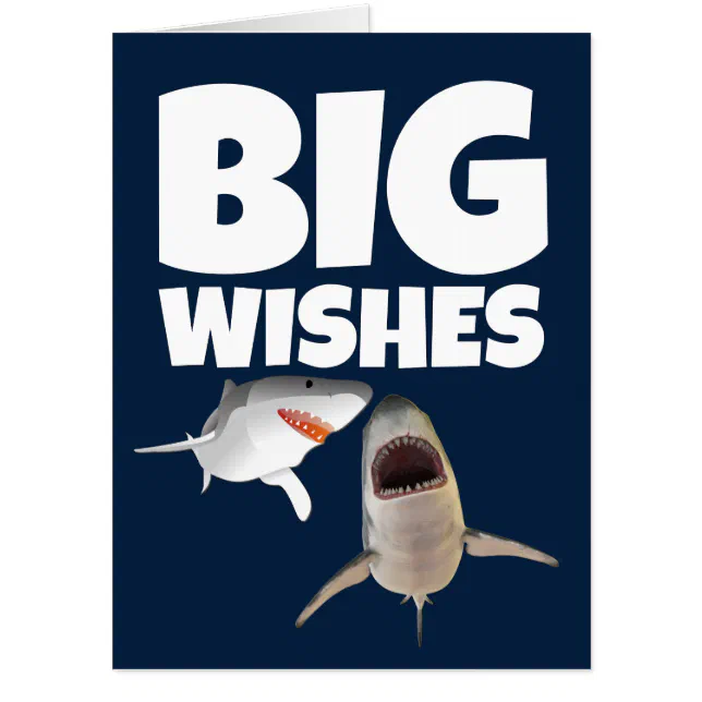SHARK BIRTHDAY MASSIVE GREETING CARD HUGE! | Zazzle