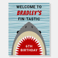 Shark Bite Any Age Birthday Party Welcome Sign | Zazzle