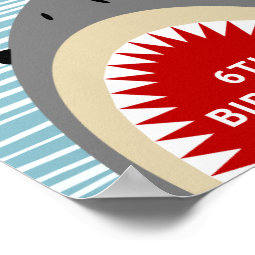 Shark Bite Any Age Birthday Party Welcome Sign | Zazzle