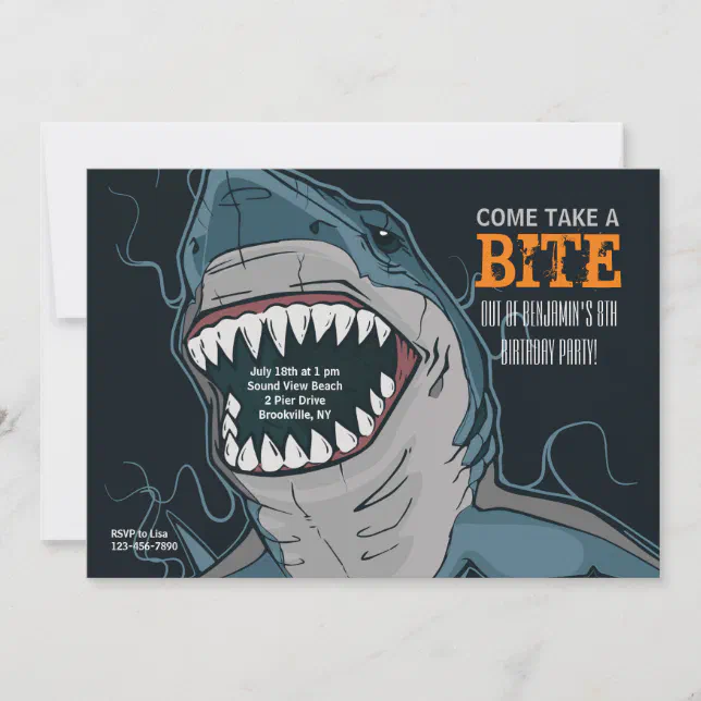 Shark Bite Invitation | Zazzle