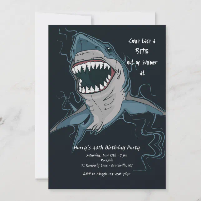 Shark Bite Invitation | Zazzle