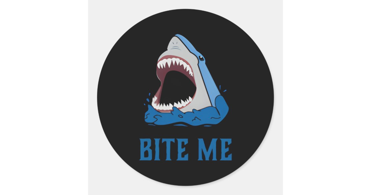 Shark Bite Me Week Of The Shark Classic Round Sticker | Zazzle