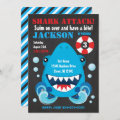 Shark Bite Pool Party Birthday Invitation | Zazzle