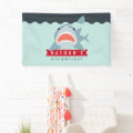 Shark Boy Navy Blue Pool Birthday Banner | Zazzle