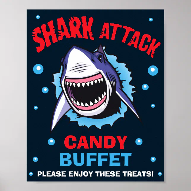 Shark Candy buffet sign Shark Candy bar sign | Zazzle