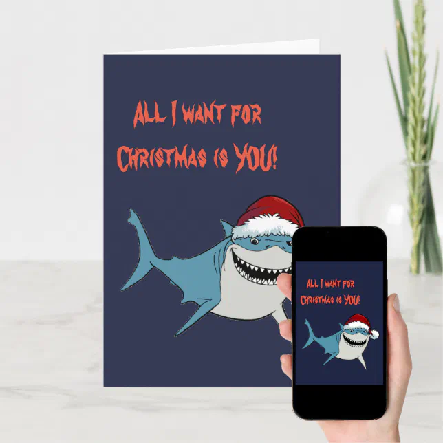Shark Christmas Card | Zazzle