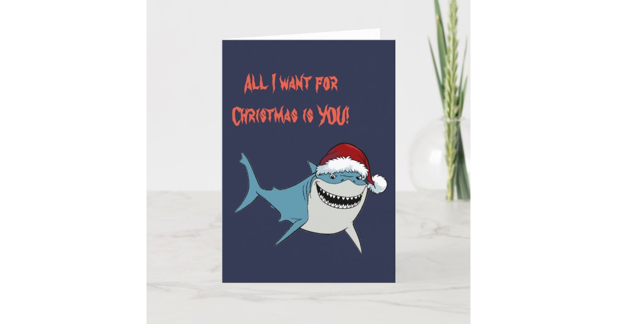 Shark Christmas Card | Zazzle
