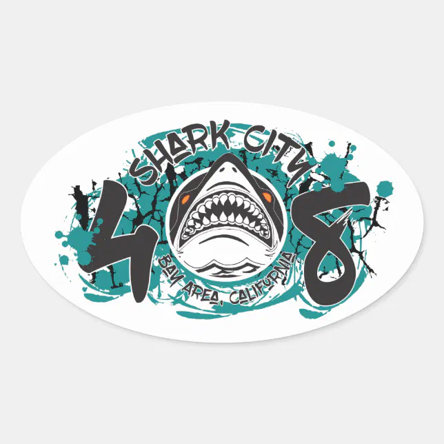 Shark City Bay Area 408 Sticker | Zazzle