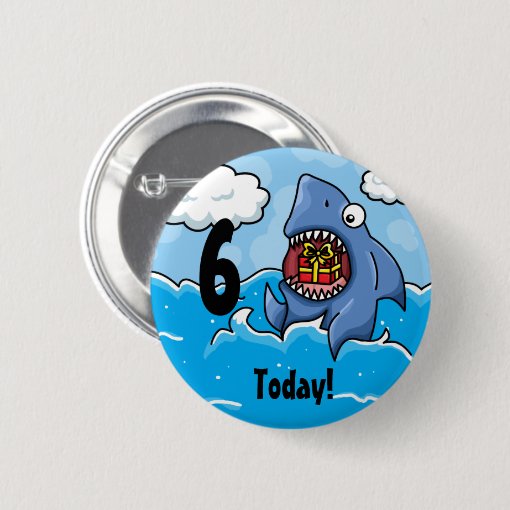 Shark Customisable birthday badge Button | Zazzle Shark Customisable birthday badge Button | Zazzle