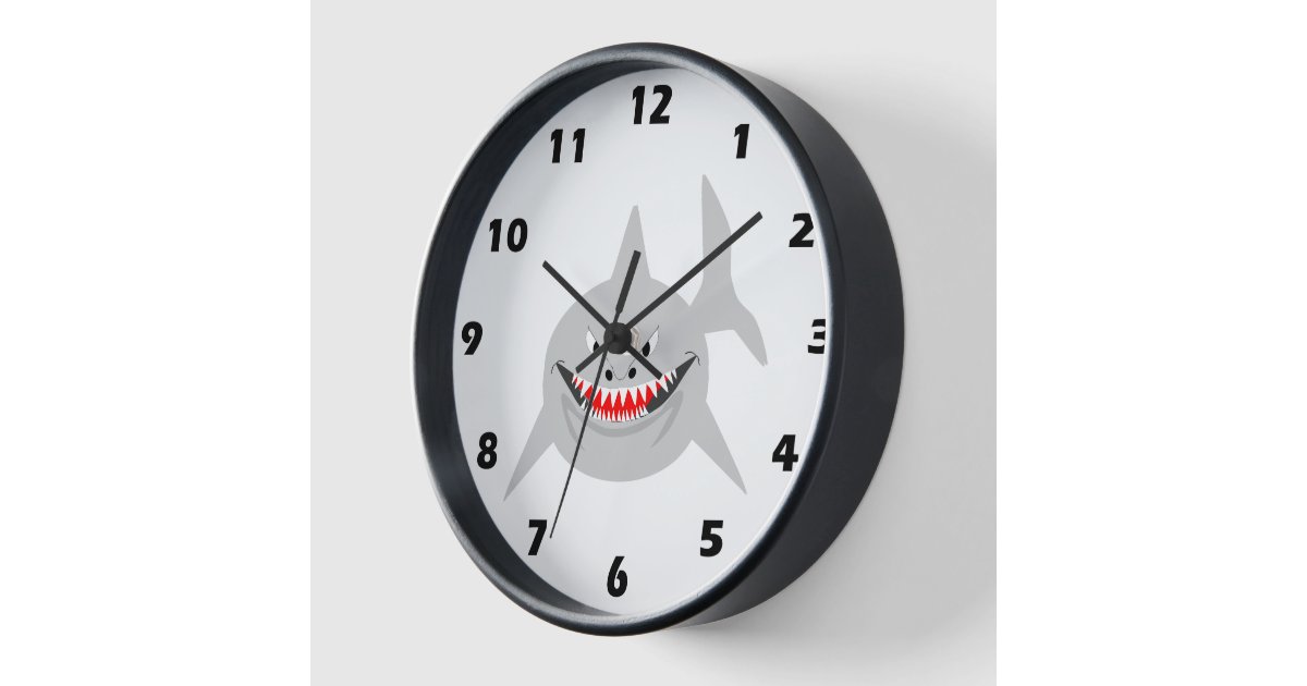 Shark Design Wall Clock | Zazzle