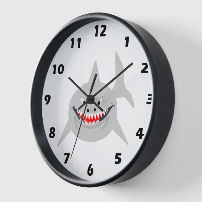 Shark Design Wall Clock | Zazzle