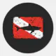 Shark Dive Flag Distressed Divers Classic Round Sticker | Zazzle