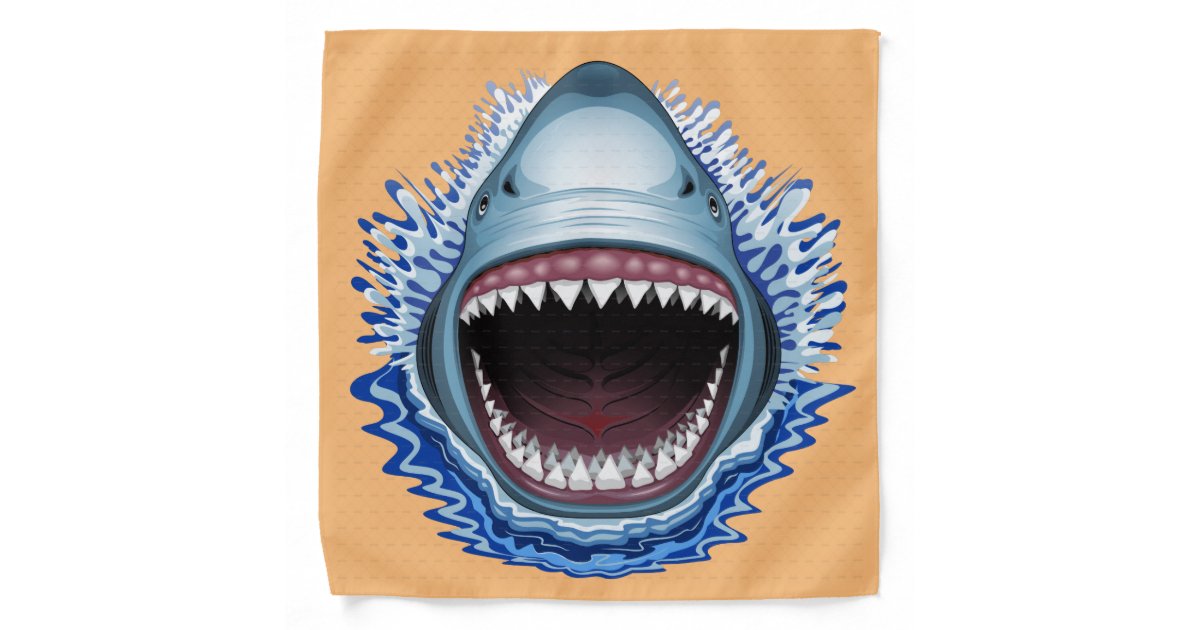 Shark Face Teeth Bandana | Zazzle