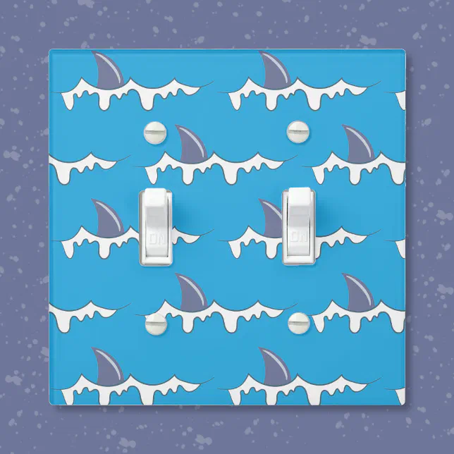 Shark Fin Pattern Kid Room Light Switch Cover | Zazzle