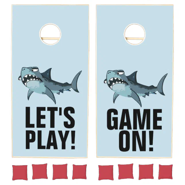 SHARK FUNNY CORNHOLE SET | Zazzle