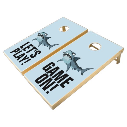SHARK FUNNY CORNHOLE SET | Zazzle