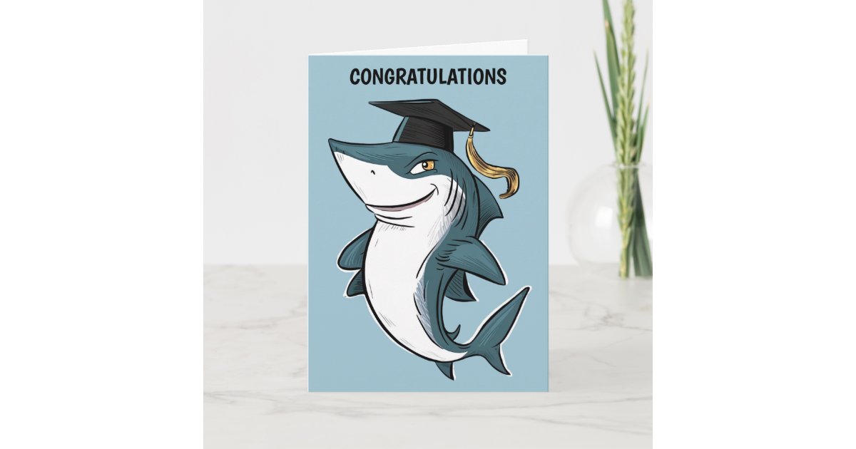 Shark Graduation Personalized Card | Zazzle