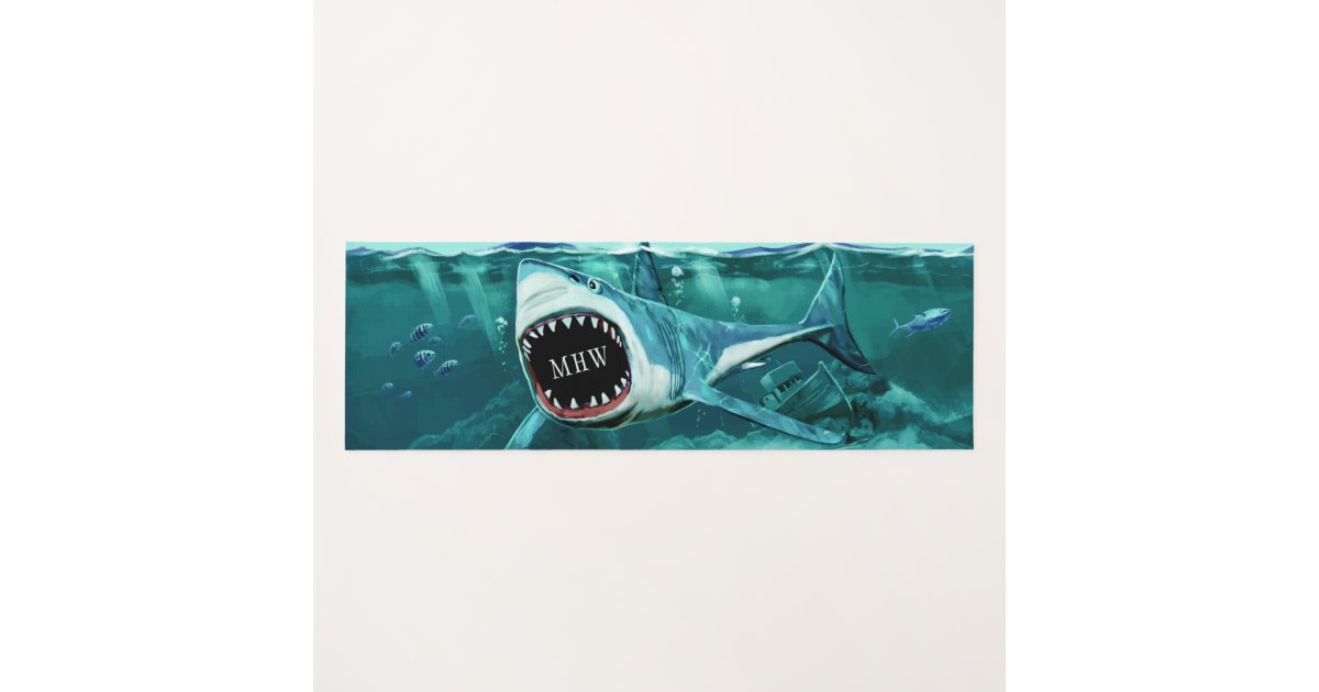 Shark Illustration yoga mat | Zazzle