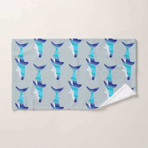 Shark in Shades of Blue Bath Towel Set | Zazzle