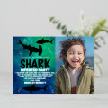Shark Infested Any Age Birthday Photo Thank You Foil Invitation | Zazzle