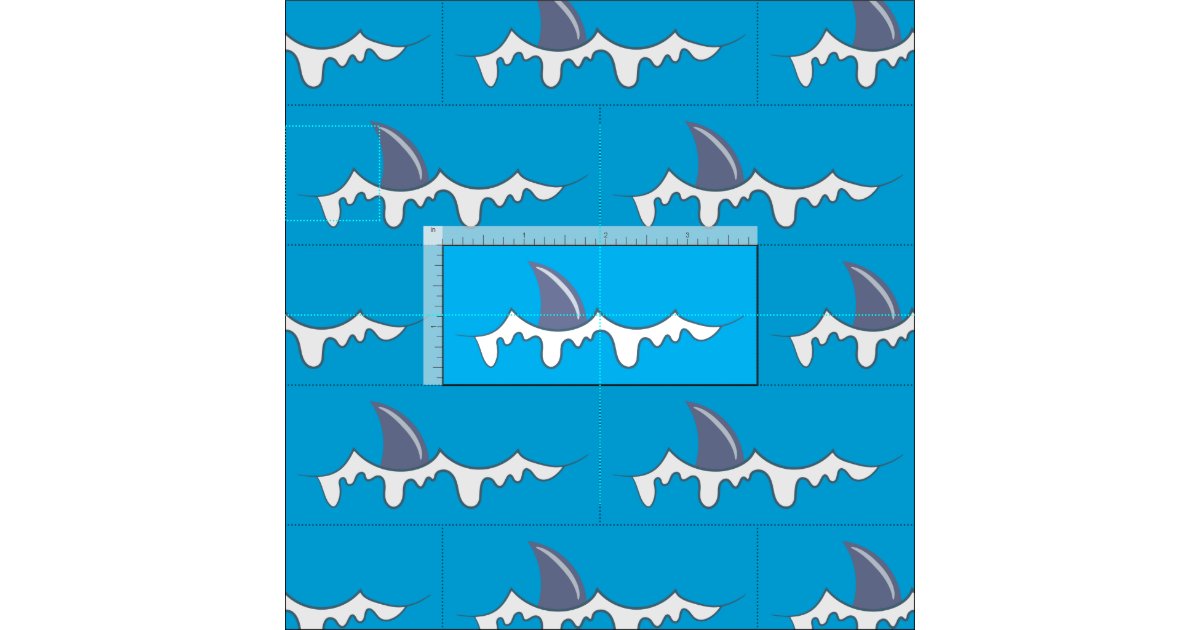 Shark infested water cartoon fabric | Zazzle