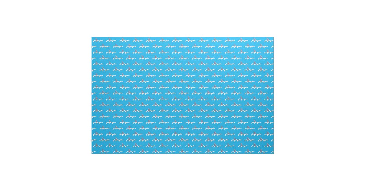 Shark infested water cartoon fabric | Zazzle