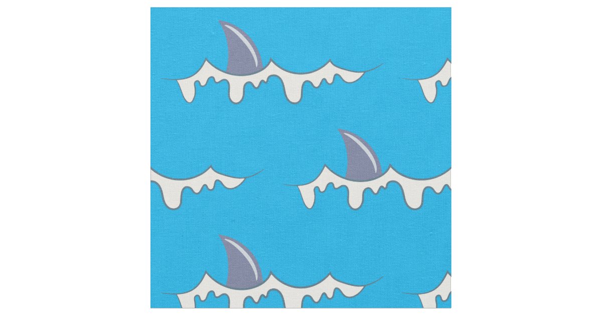 Shark infested water cartoon fabric | Zazzle