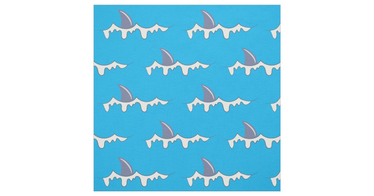 Shark infested water cartoon fabric | Zazzle