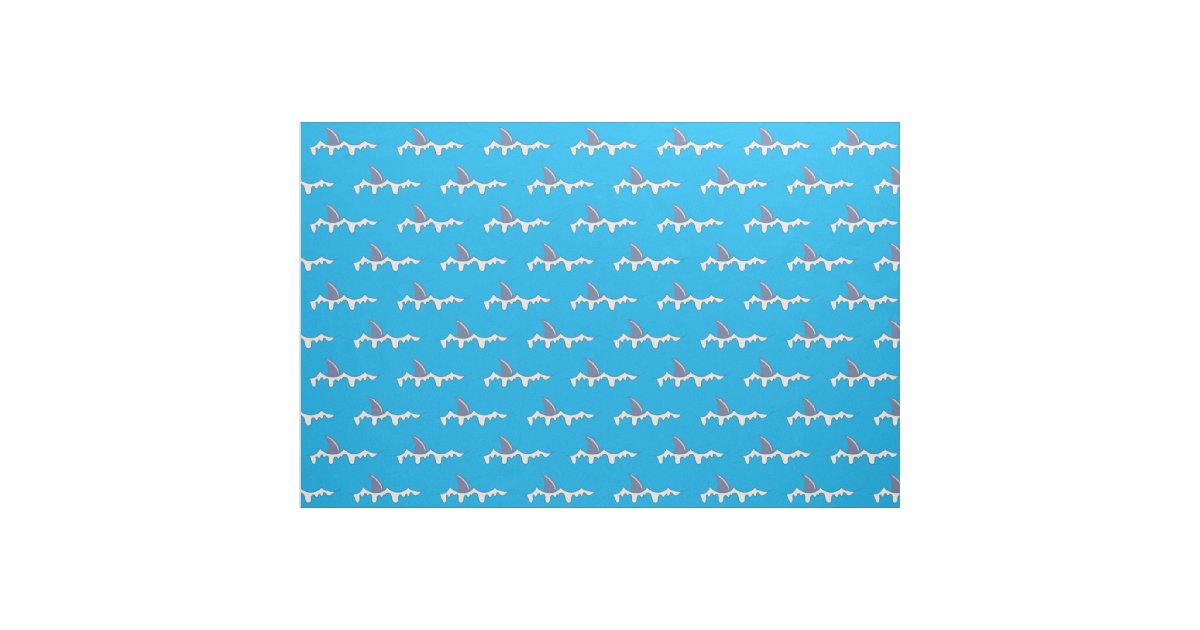 Shark infested water cartoon fabric | Zazzle