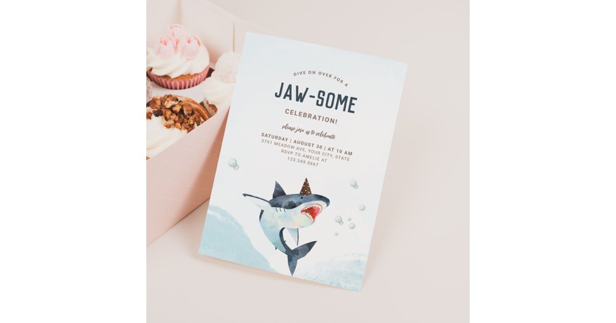 Shark Jaw-Some Invitation | Zazzle