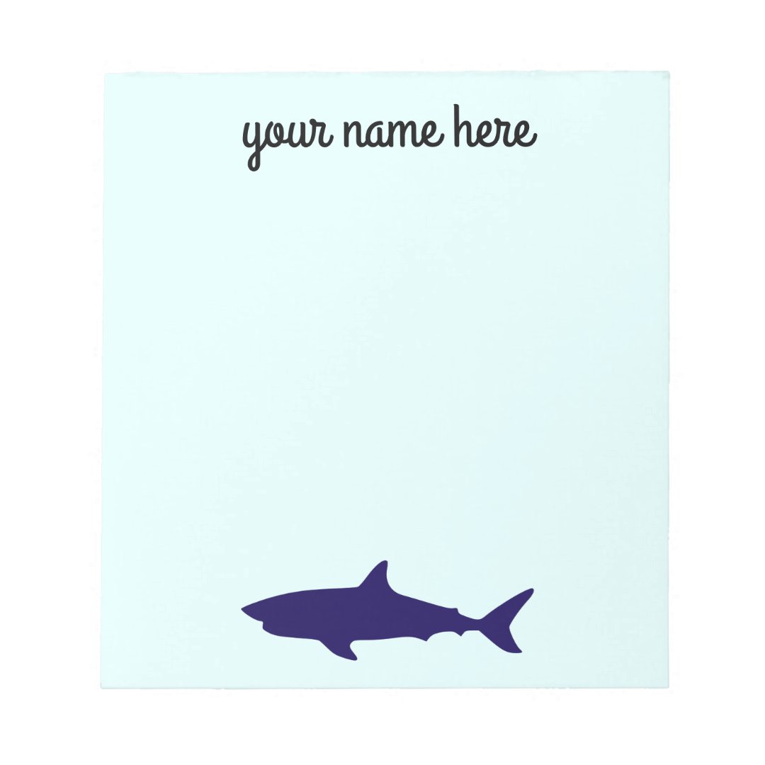 Shark Personalized Stationery Notepad | Zazzle
